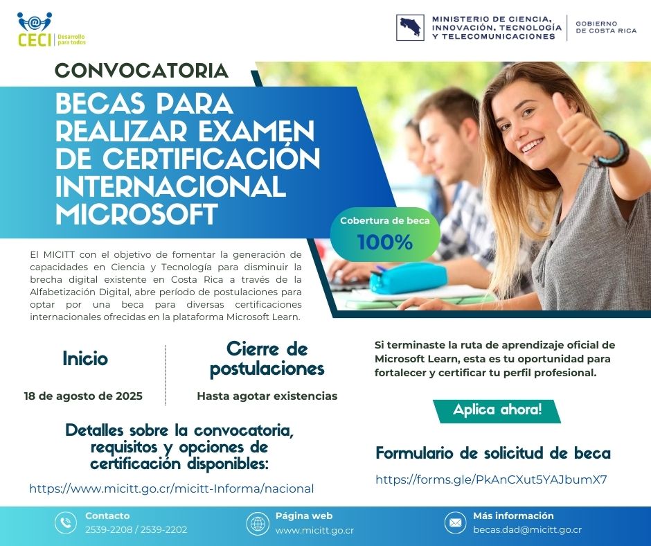 MICITT | Ministerio de Ciencia, Innovación, Tecnología y Telecomunicaciones